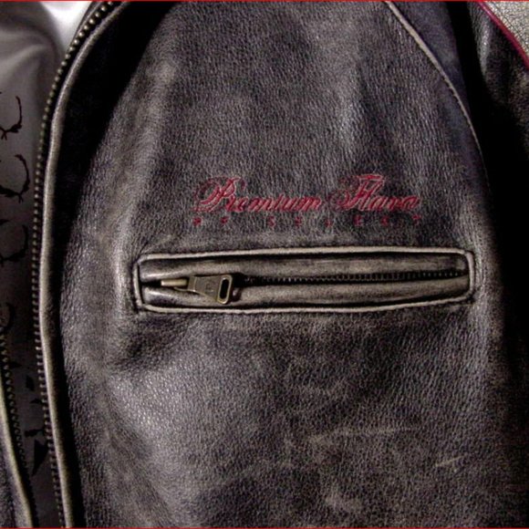 Phat Farm | Jackets & Coats | Vtg Premium Phat Farm Leather Cafe Racer ...